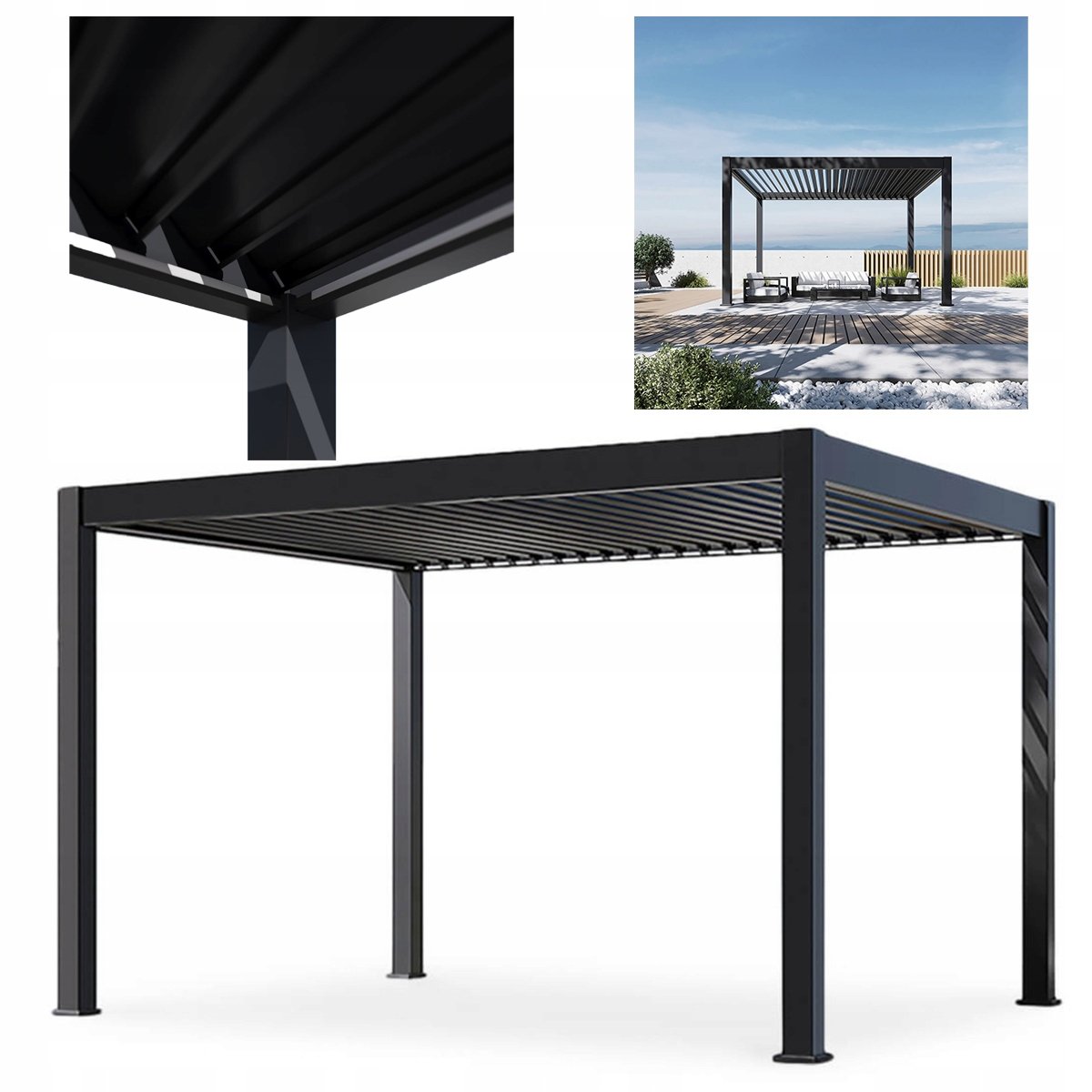 Pergola Tarasowa Led 3X4 Elektryczna Ogrodowa Deluxe Pro Z Oświetleniem - Focus Garden | Sklep ...