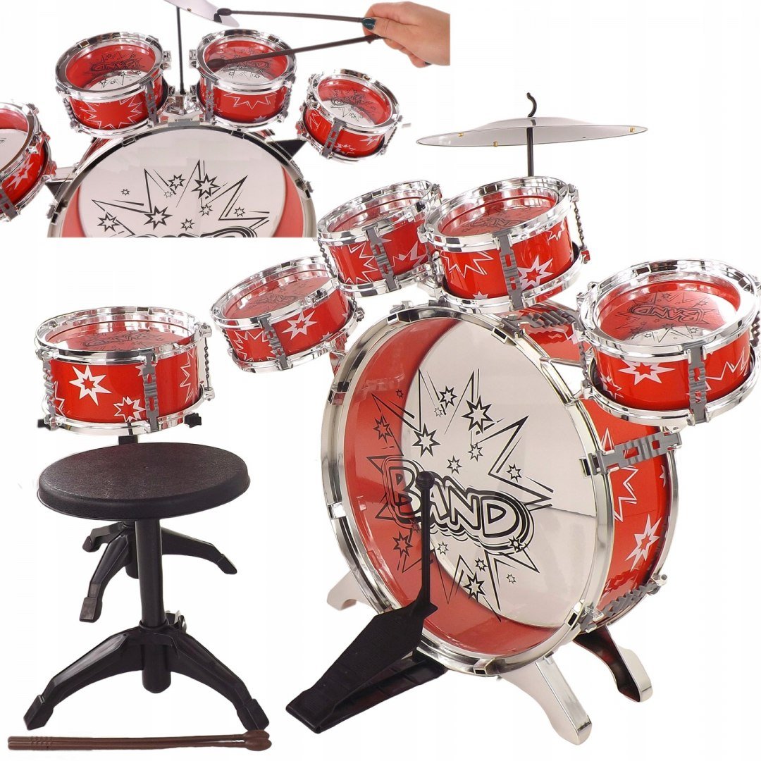 Perkusja dla dzieci, 6-bębnowa, z krzesłem, 28807C, LUXMA - LUXMA ...