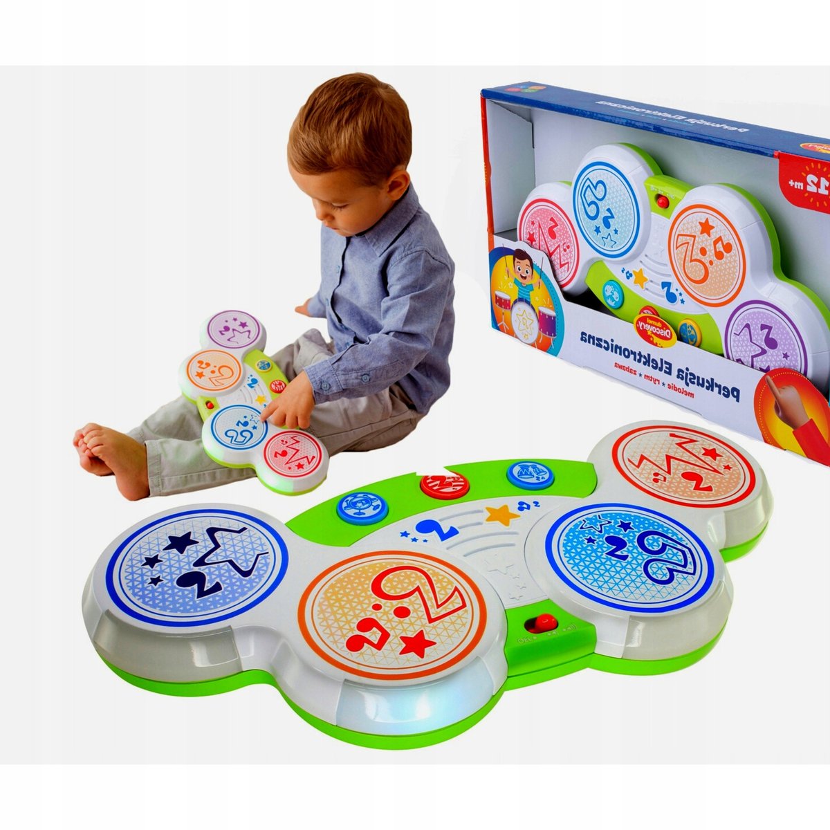 PERKUSJA ELEKTRONICZNA DLA DZIECI BĘBENEK ŚWIECI - inna (Inny) | Sklep ...