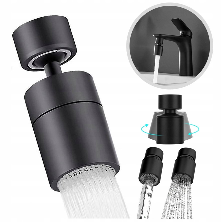 PERLATOR do baterii AERATOR czarny PRZEDŁUŻKA sitko 2 FUNKCJE M22/24 ...