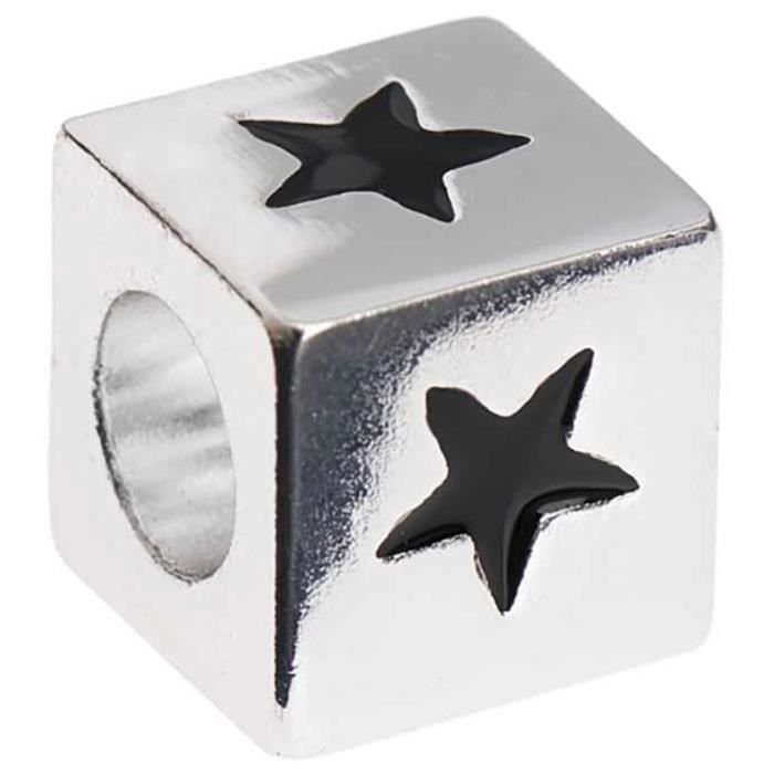 Perle Pony kostka alfabet - Symbol gwiazdy - Srebro - 1 x 1 cm - Rico ...