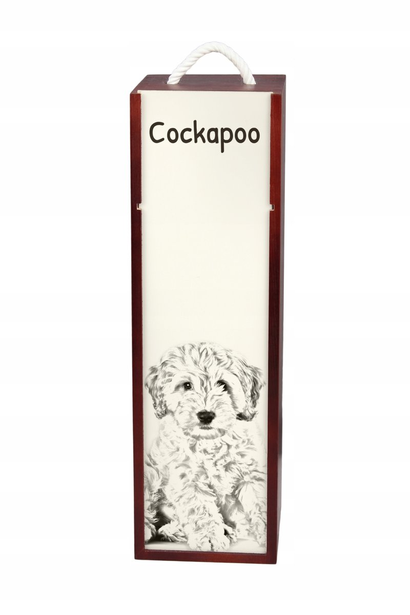 Personalizowane Pudełko Na Wino Cockapoo - Prezent Dla Miłośnika Psów ...