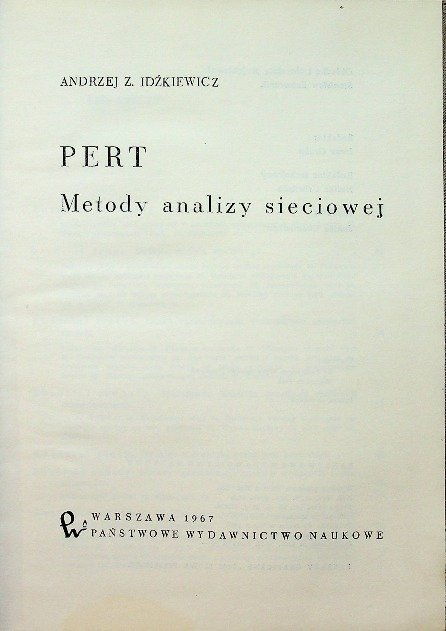 PERT Metody analizy sieciowej - W opisie | Książka w Empik