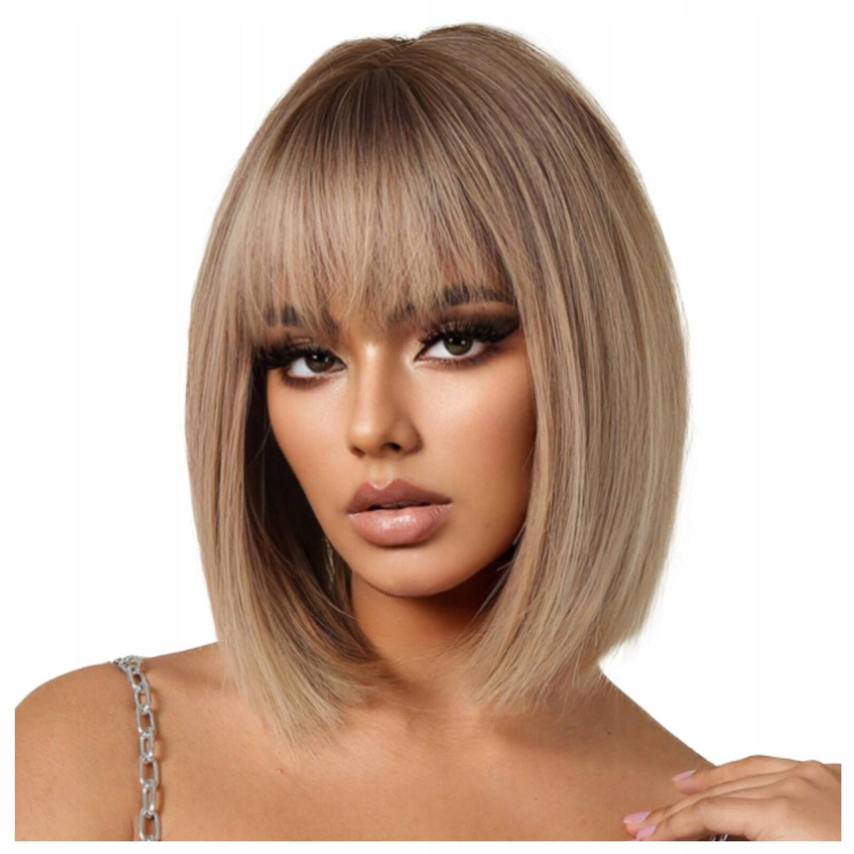 Peruka blond krótkie proste włosy grzywka | Sklep EMPIK.COM