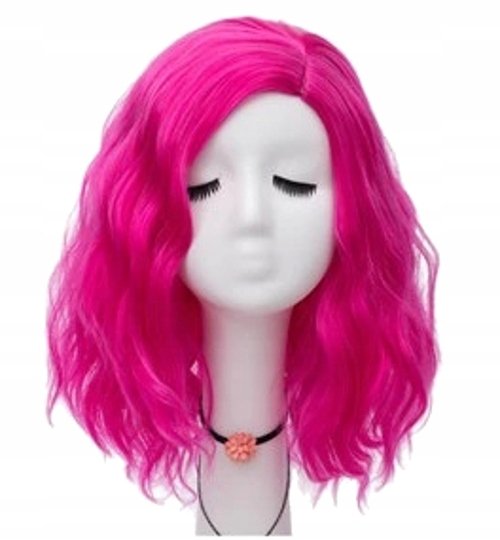Peruka cosplay 40 cm bob glam rock fuksja - DKM | Przyjęcia i okazje w Sklepie EMPIK.COM