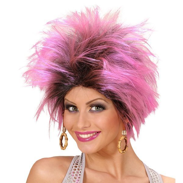 Peruka damska rockowa różowo-czarna - Widmann | Przyjęcia i okazje w Sklepie EMPIK.COM