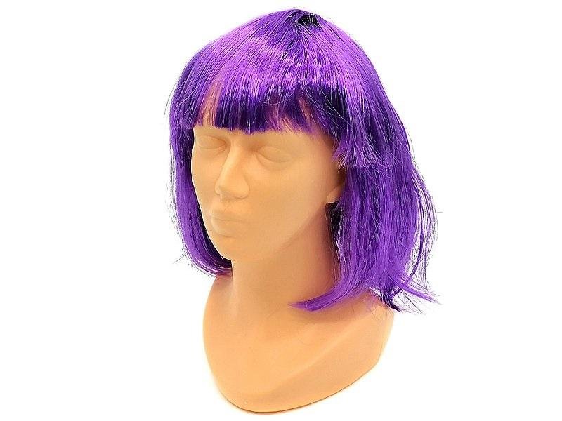 Peruka fioletowa z grzywką 25cm - Inna marka | Przyjęcia i okazje w Sklepie EMPIK.COM