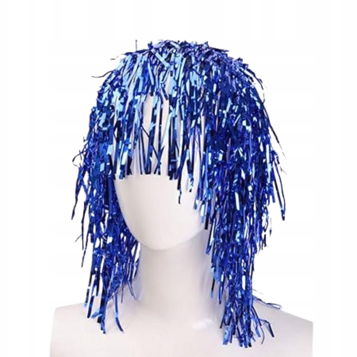 PERUKA FOLIOWA NIEBIESKA URODZINY NOWY ROK SYLWESTER FOTOBUDKA KARNAWAŁ ...