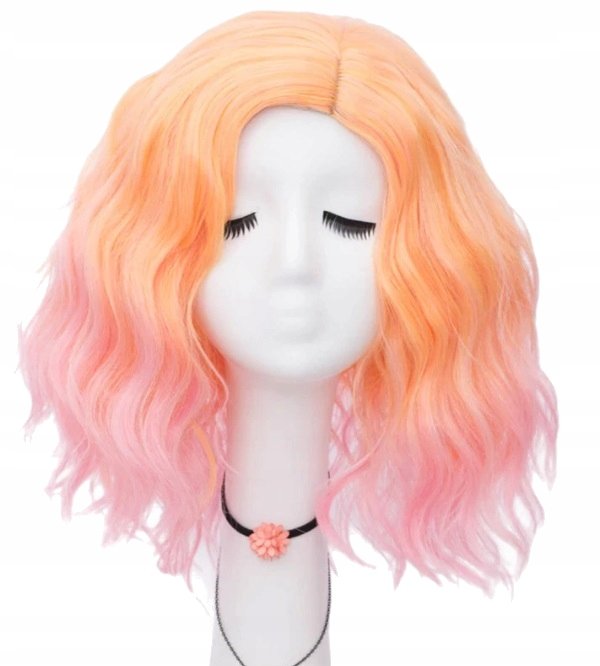 Peruka ombre cosplay 40 bob glam rock pomar-róż - DKM | Przyjęcia i okazje w Sklepie EMPIK.COM