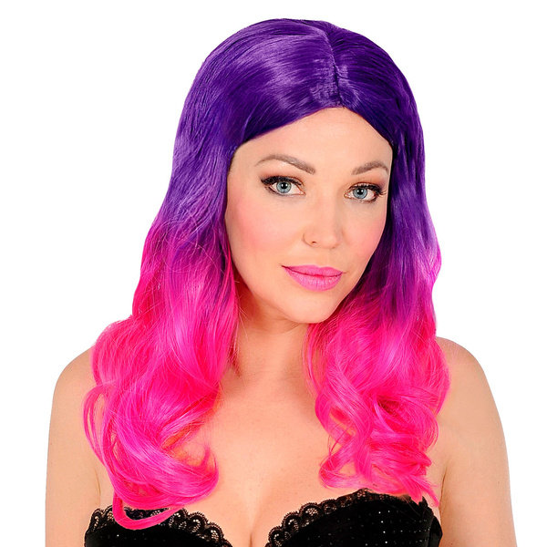 Peruka ombre różowo-fioletowe fale - Widmann | Przyjęcia i okazje w Sklepie EMPIK.COM