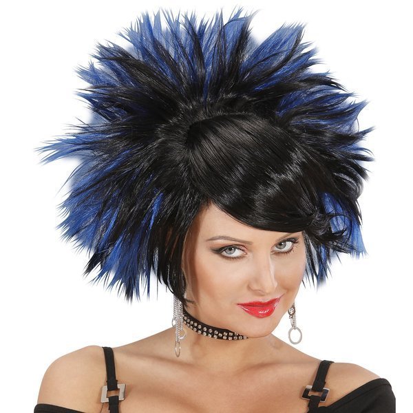 Peruka rock diva czarno-niebieska - Widmann | Przyjęcia i okazje w Sklepie EMPIK.COM