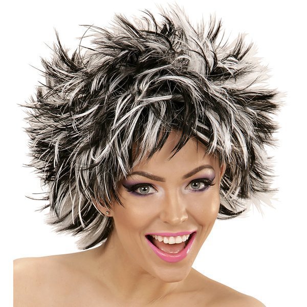 Peruka Rockowa Disco Czarno-Biała - Widmann | Przyjęcia i okazje w Sklepie EMPIK.COM