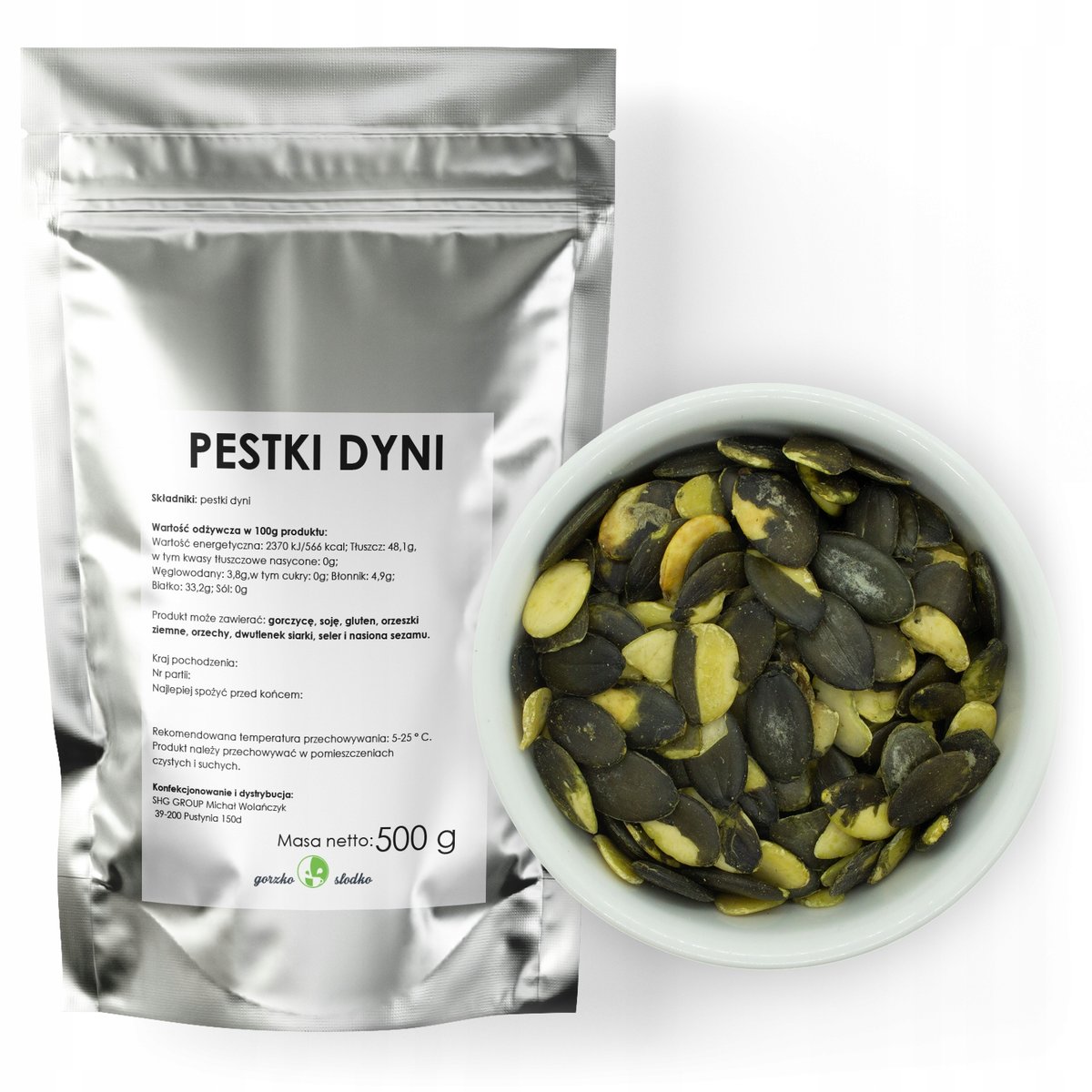 Pestki Dyni Łuskane Naturalne Świeże Dynia 500G - gorzkoislodko | Sklep EMPIK.COM