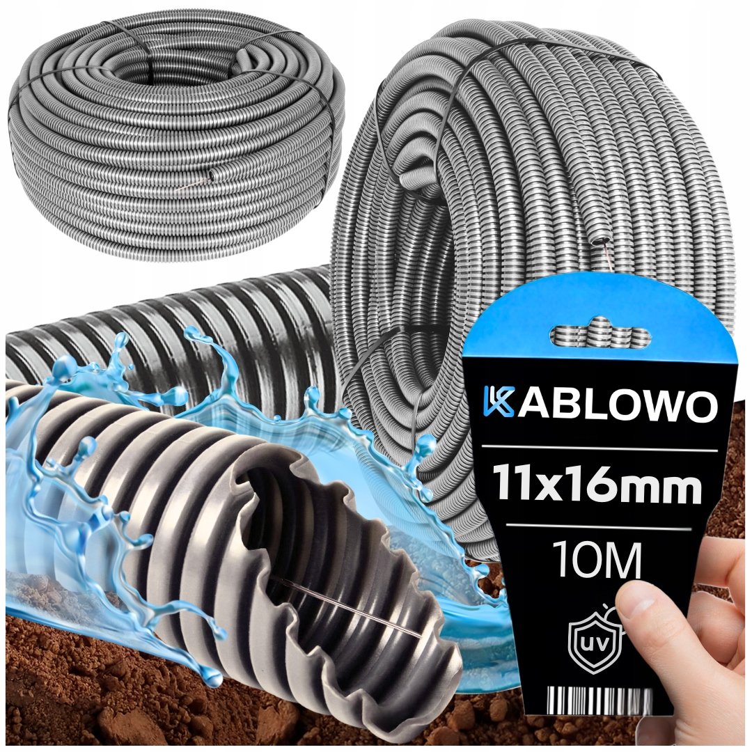PESZEL DO ZIEMI KABLI RURA KARBOWANA SAMOGASNĄ HD-PE 750N 11/16MM 10M ...
