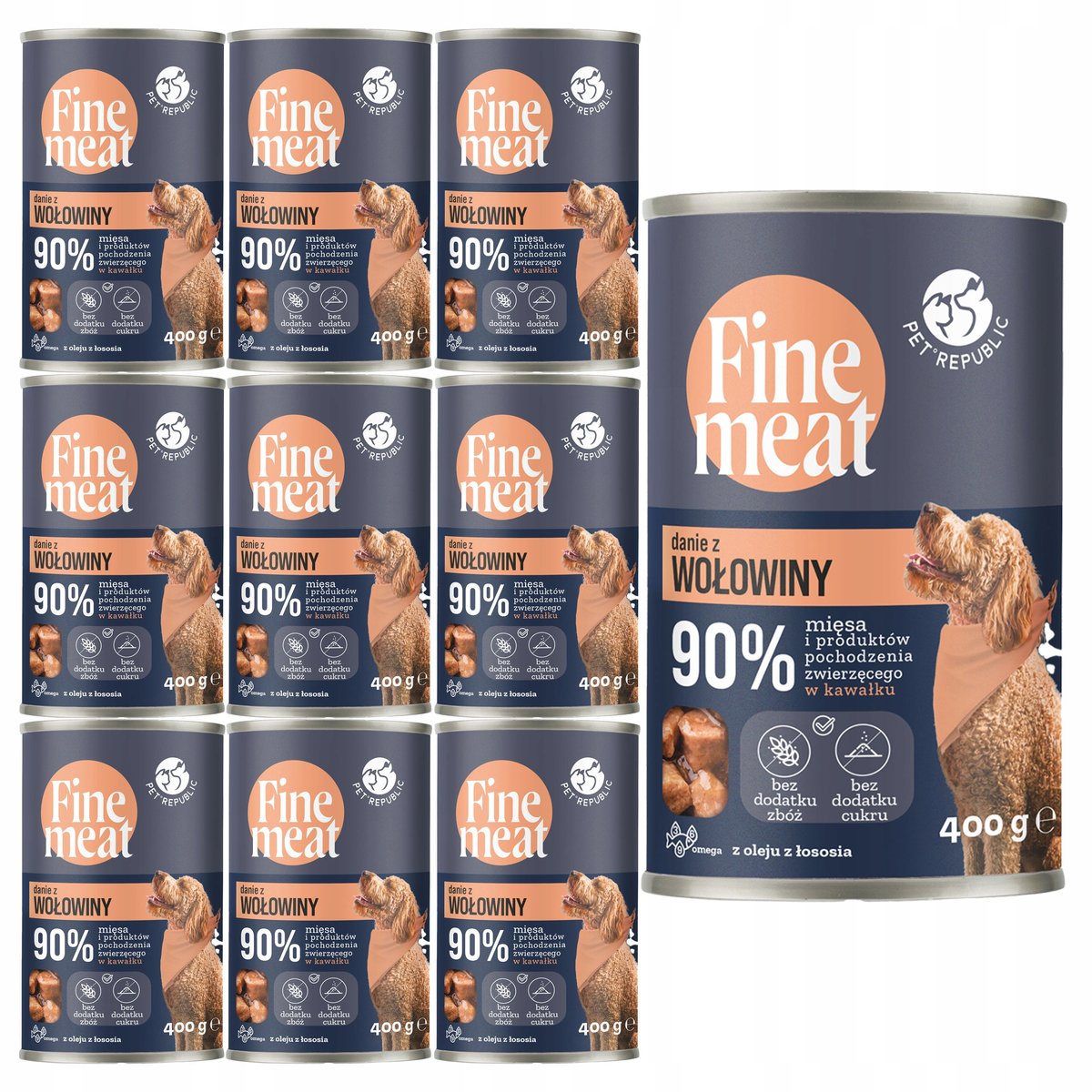 PET REPUBLIC FINE MEAT karma mokra psa kawałki w sosie Wołowina 10 x ...