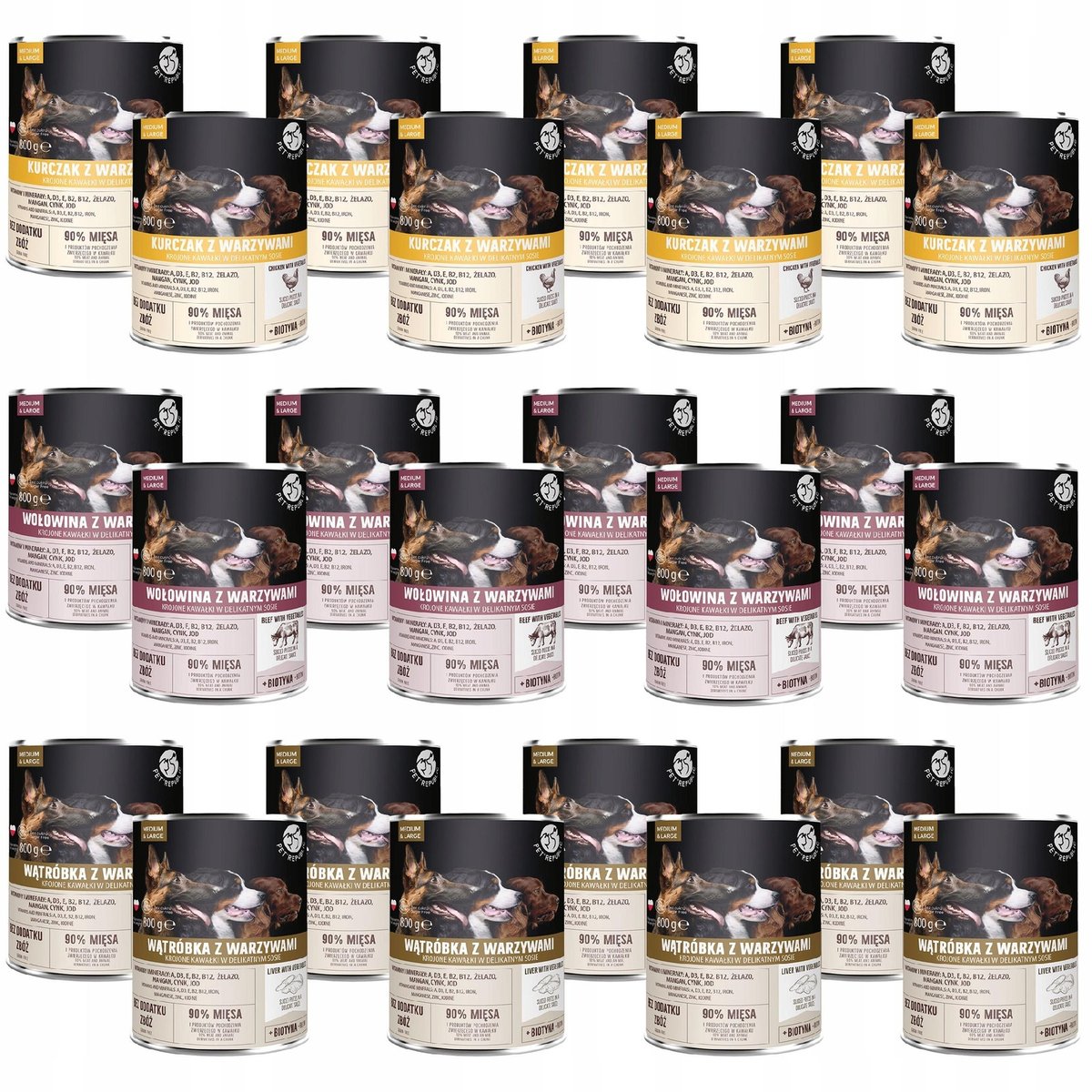 PET REPUBLIC karma mokra dla psa kawałki w sosie Mix Smaków 24 x 800g ...