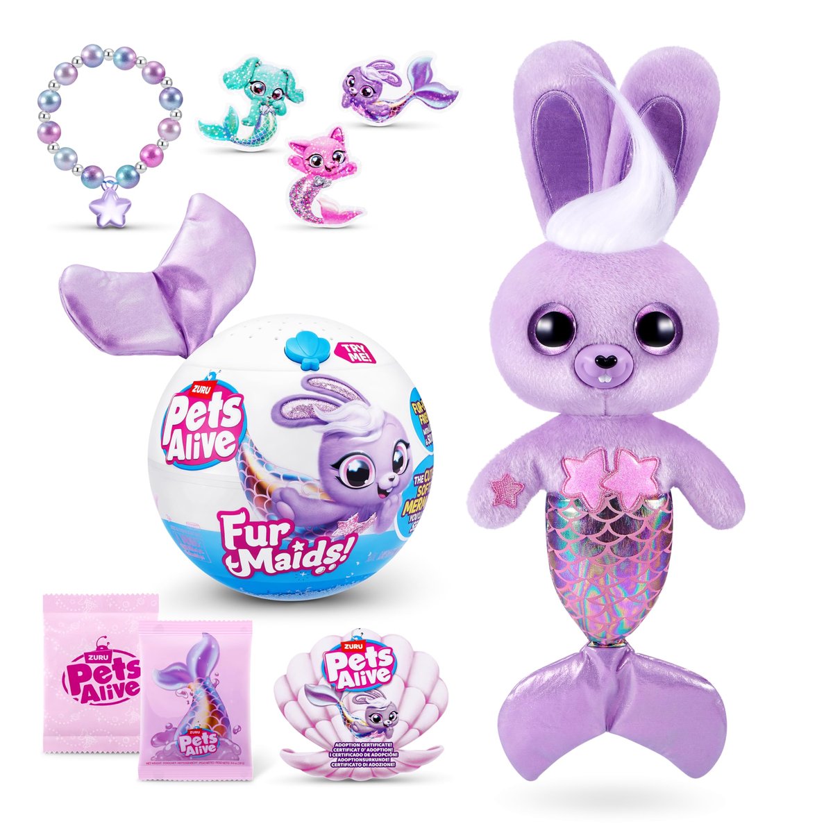 Pets Alive Furmaids by ZURU Mermaid Plush Interactive Lights Sounds ...