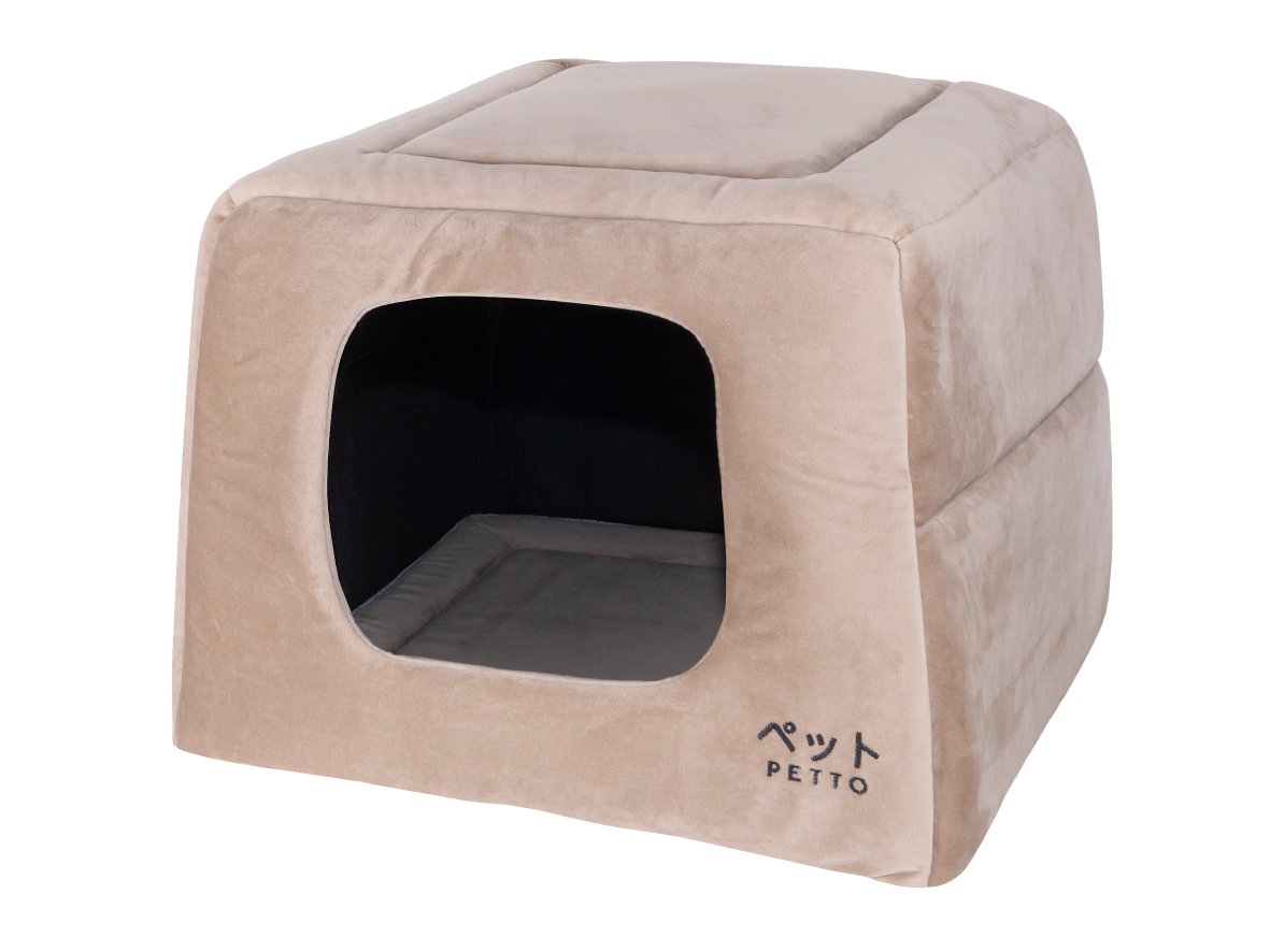 PETTO Domek legowisko 2w1 Uchi Velvet Beżowy - Petto | Sklep EMPIK.COM