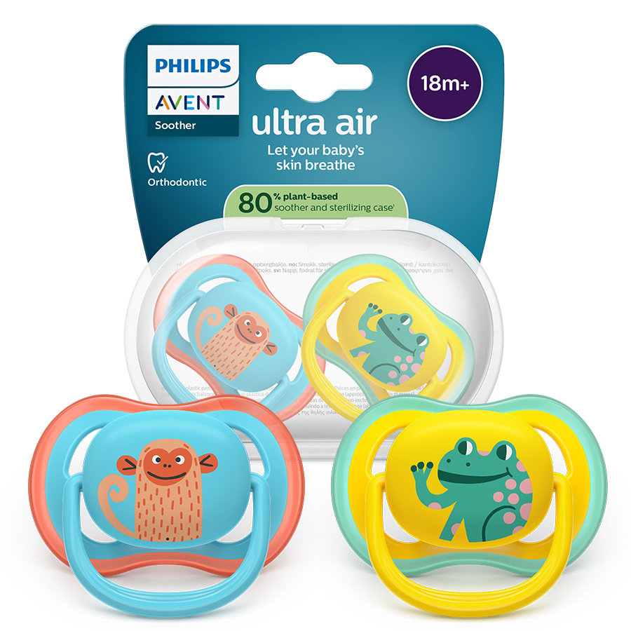 Philips Avent Ortodontyczny Smoczek uspokajający Ultra Air 18+m, chłopiec (2szt) SCF349/58 ...