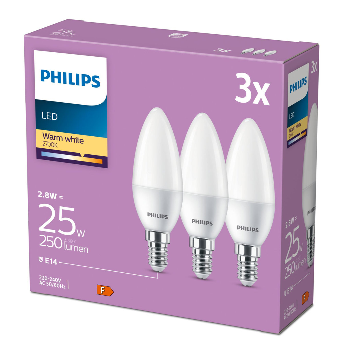 Philips Żarówka Led X3 Sztuki 2 8w 25w E14 F 250lm Inna Marka Sklep
