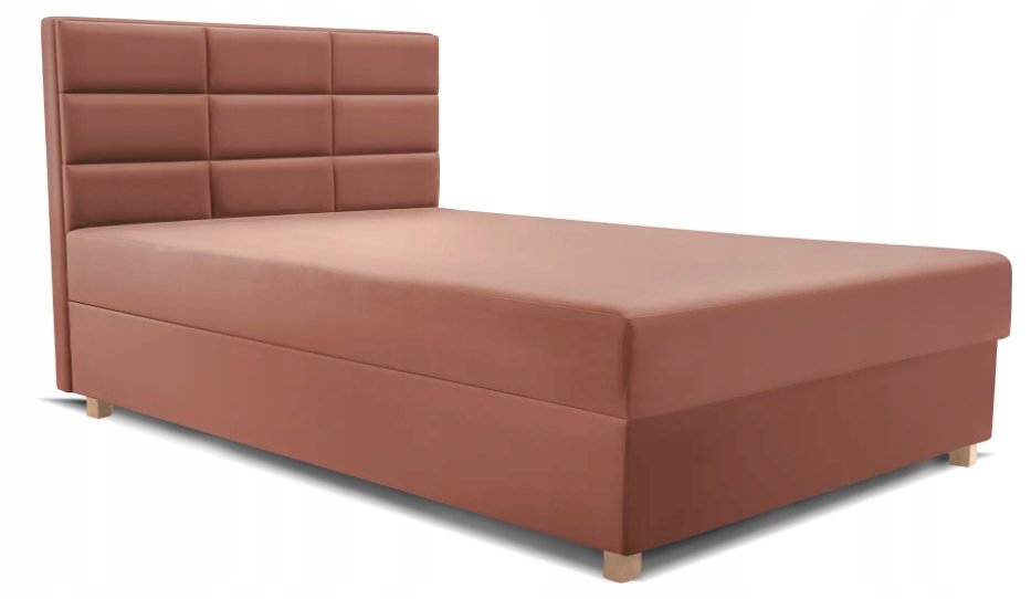 PIANO Łóżko łoże tapicerowane 120x200 różowe pojemnik materac PRODUCENT ...
