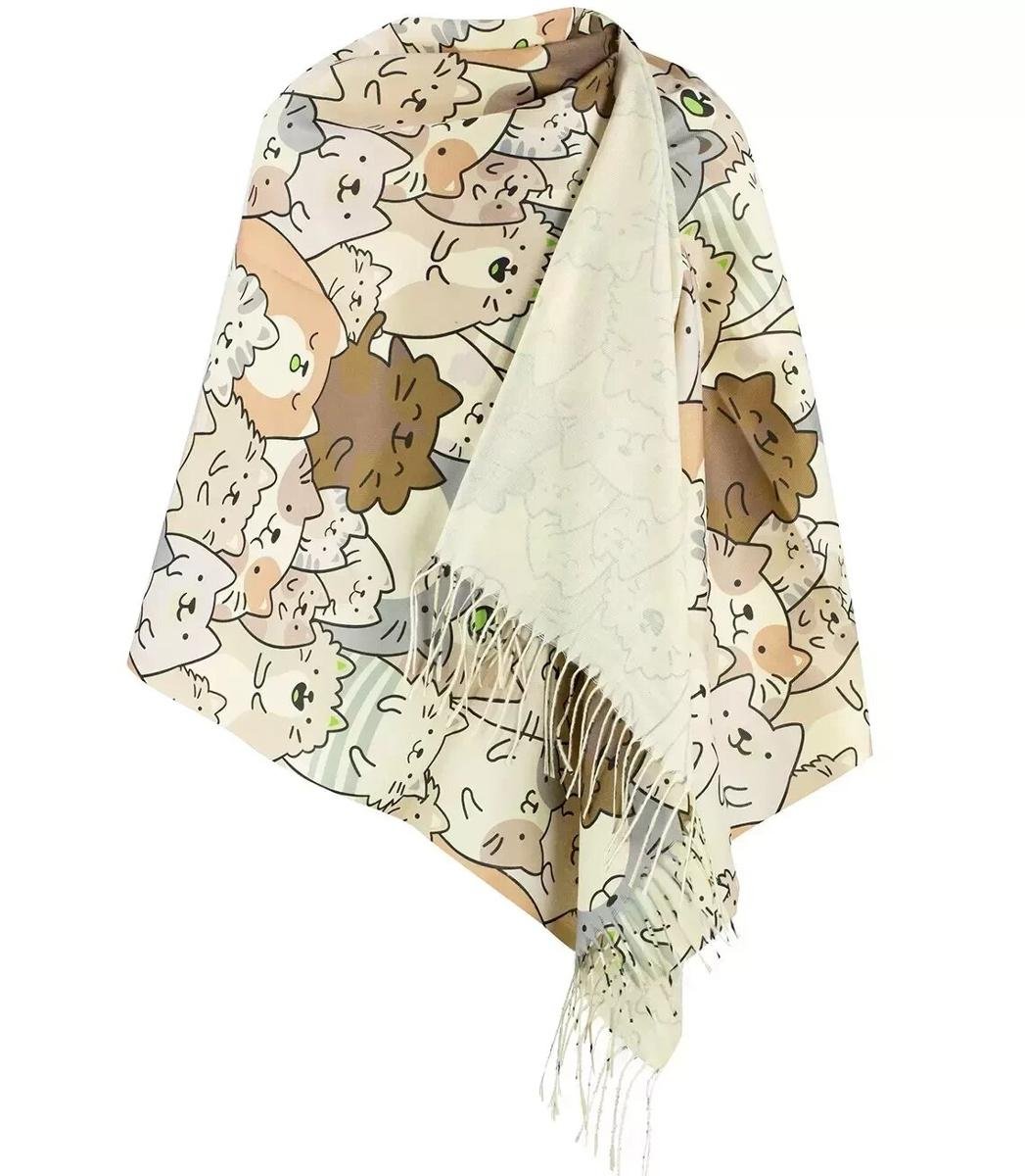 Piękna chusta szal szalik koty kotki wiskoza - Agrafka | Moda Sklep EMPIK.COM