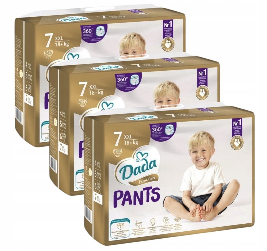 PIELUCHOMAJTKI DADA EXTRA CARE 7 PANTS XXL 102 szt NEW - Dada | Sklep ...