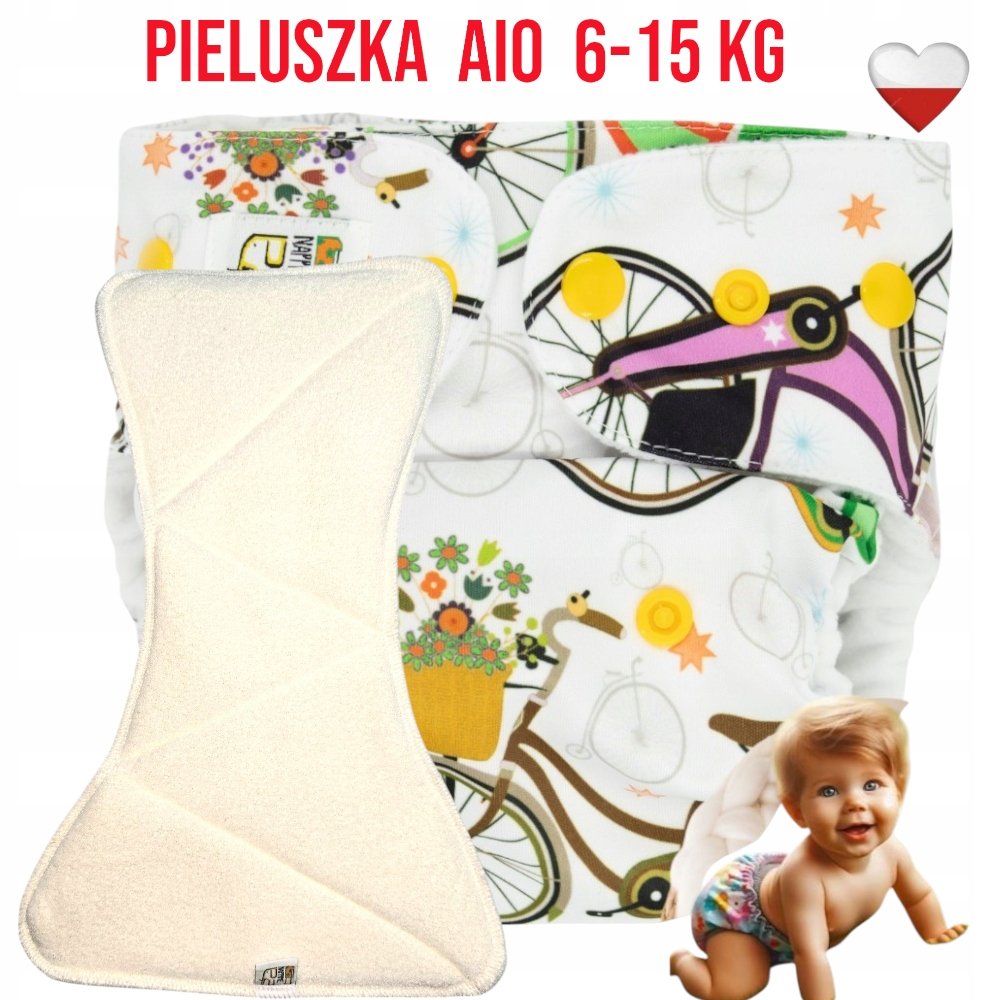 Pieluszka Wielorazowa AIO Kieszonka Mikropolar ROWERY NappiMe - NappiMe ...