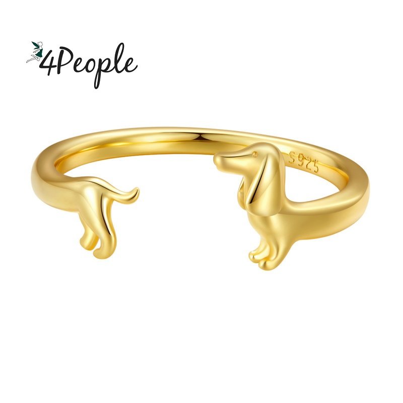 Pierścionek Srebrny 925 Pies Kot Jamnik Bordeaux Pozłacany Złoty - Inna ...