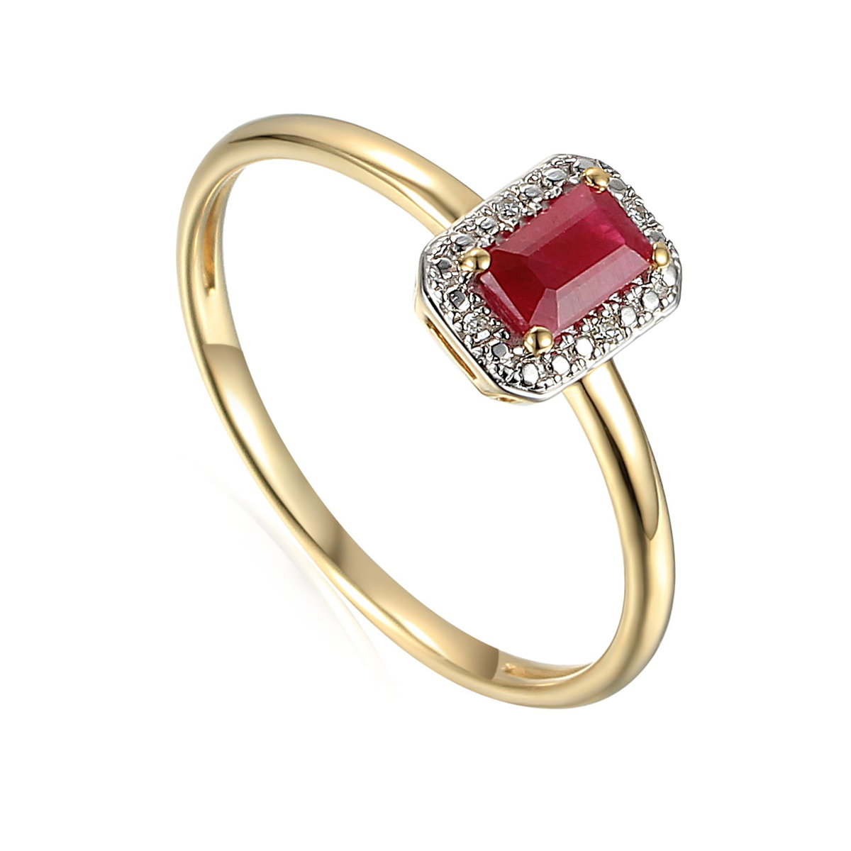 Pierścionek złoty z diamentami i rubinem R69346Y - Inna marka | Moda ...