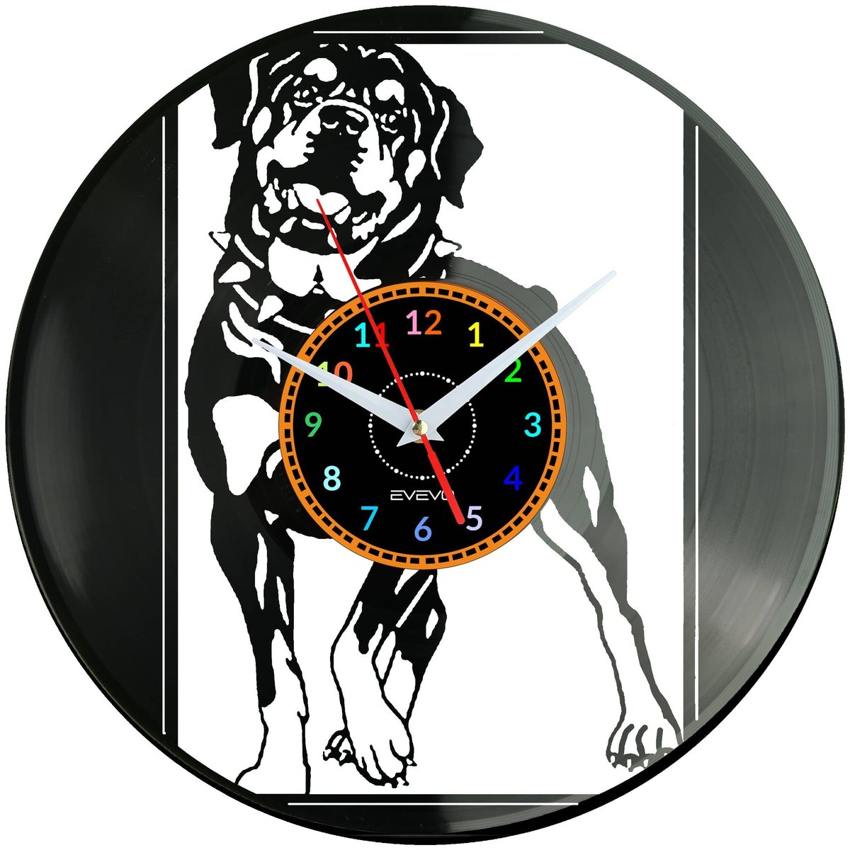 Pies Rottweiler Zegar Ścienny Płyta Winylowa Nowoczesny Dekoracyjny Na ...