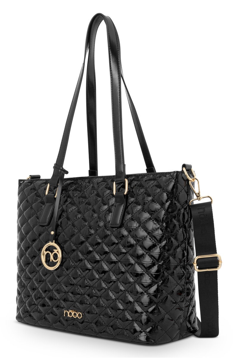 Pikowana shopperka Nobo croco czarna - Nobo | Moda Sklep EMPIK.COM