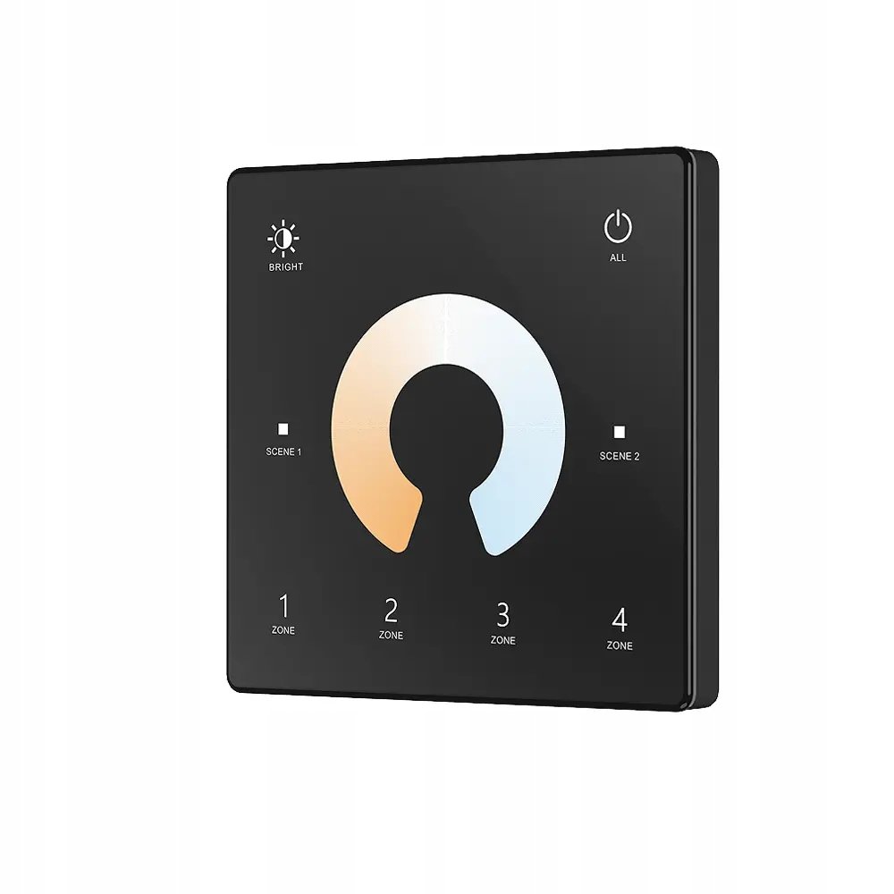 Pilot CCT LED Panel Slim Czarny Naścienny 4 strefy LED RF 2.4GHz Seria ...