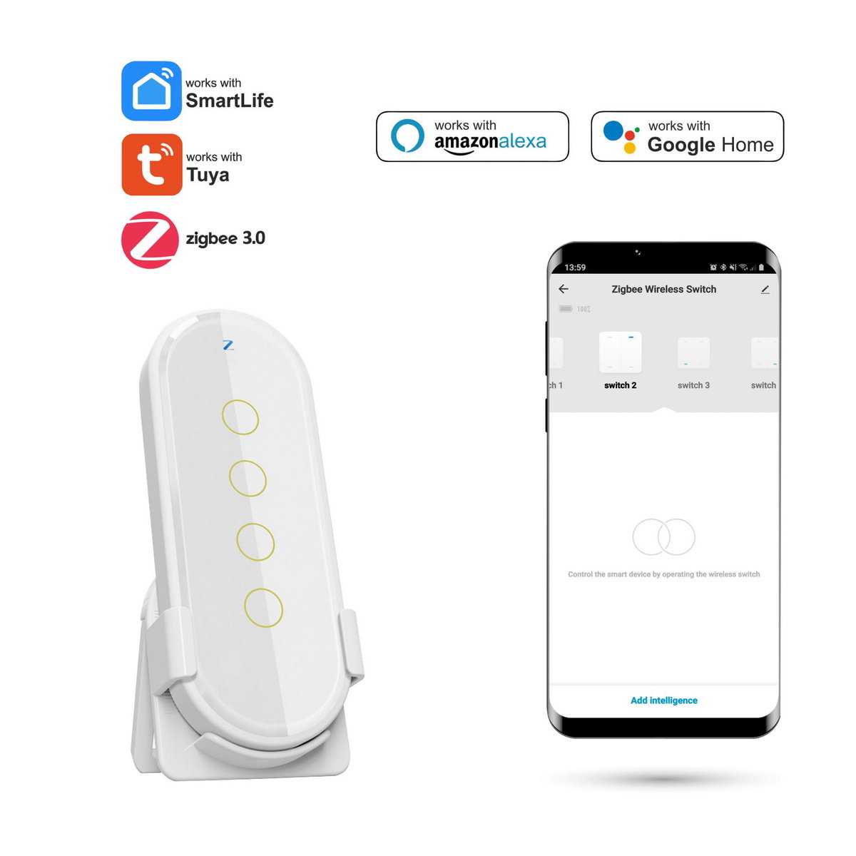 Pilot Scen Zigbee TUYA/SmartLife Biały - własny produkt | Sklep EMPIK.COM