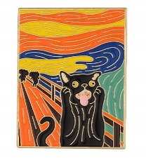 Pin przypinka metalowa złota kotek kot obraz krzyk munch - DKM | Moda ...