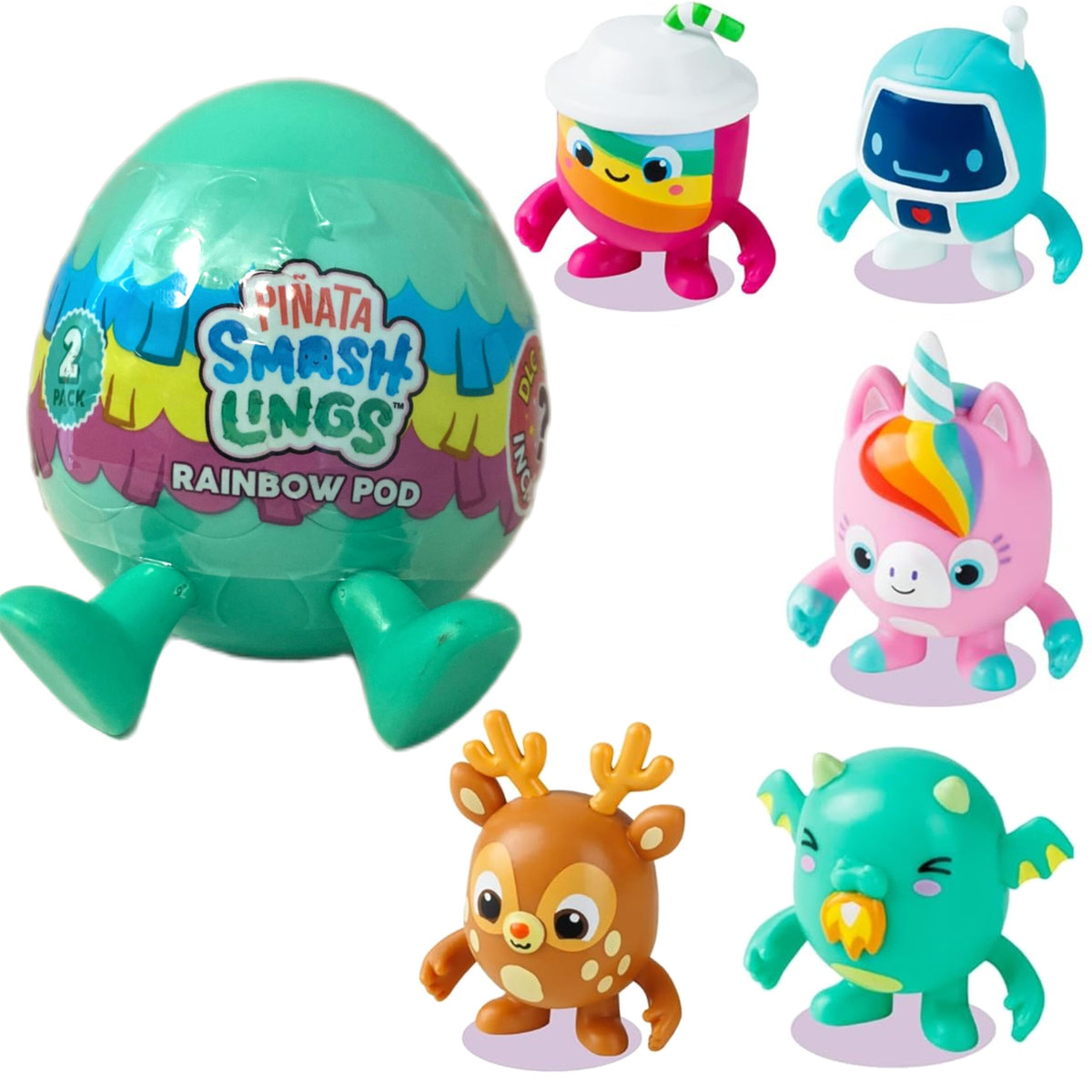 Pinata SmashLings dwie losowe figurki Smashlings w jajku Rainbow Pod ...