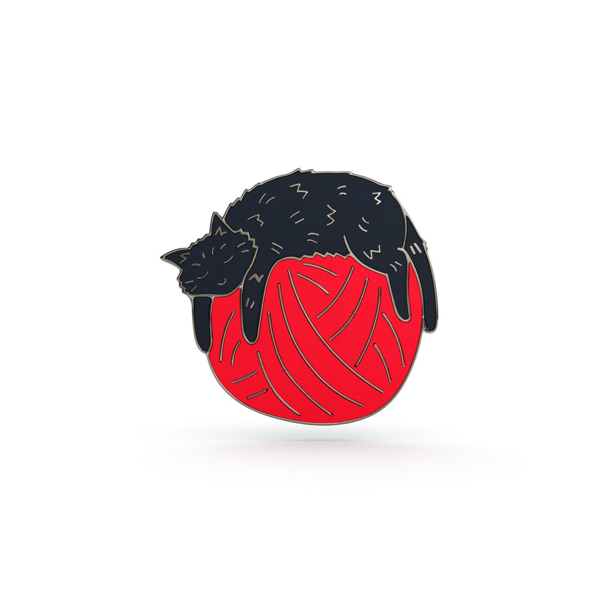 PINETS przypinka Kot na kłębku czarny kot metalowy Pin - DIYQueen ...