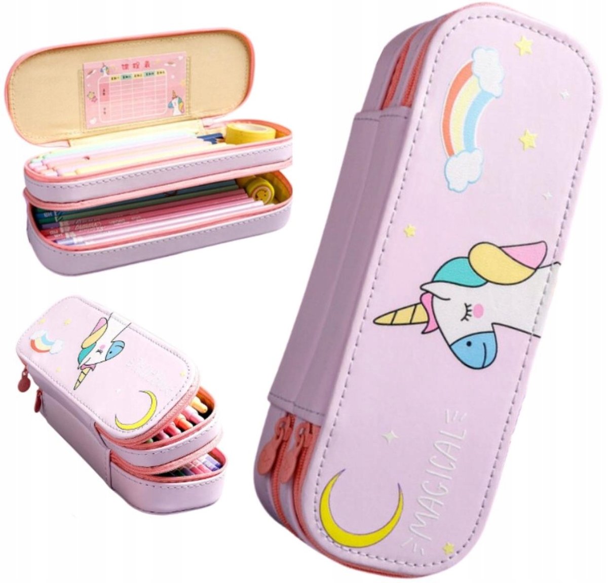 Piórnik rozkładany dla dziewczynki, Edibazzar, jednorożec, jasnoróżowy - Edibazzar | Sklep EMPIK.COM