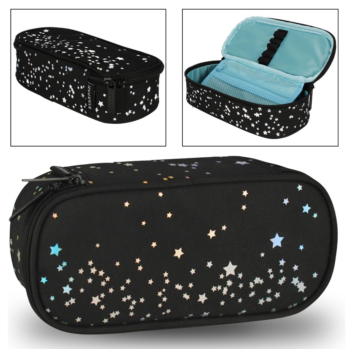 Piórnik saszetka, dla dziewczynki, Starpak, gwiazdki, czarny - Starpak ...