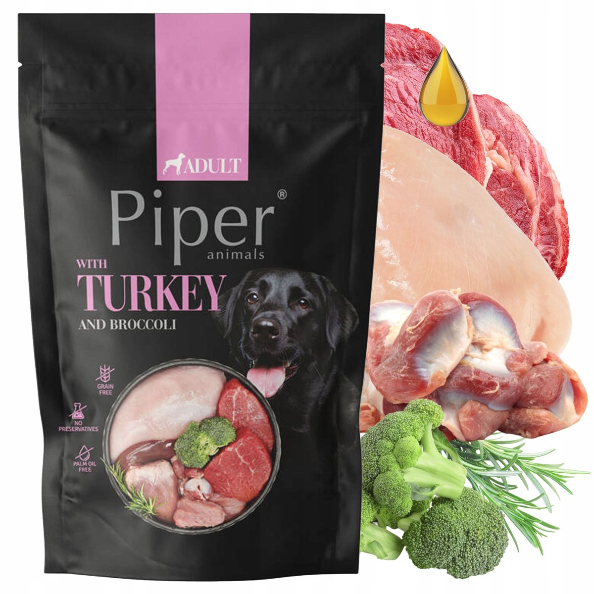 Piper Karma Mokra Dla Psa Dolina Noteci Indyk Brokuł 500G Bezzbożowa ...
