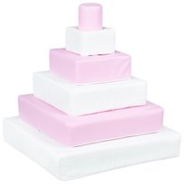 Piramida komplet 6 dużych klocków piankowych (kolor: biały, różowy ...