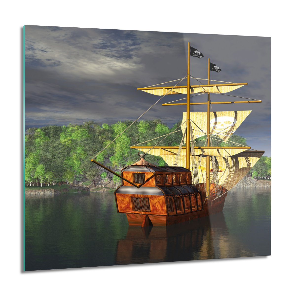 Pirat statek woda obraz szklany na ścianę, 60x60 cm - ArtPrintCave ...