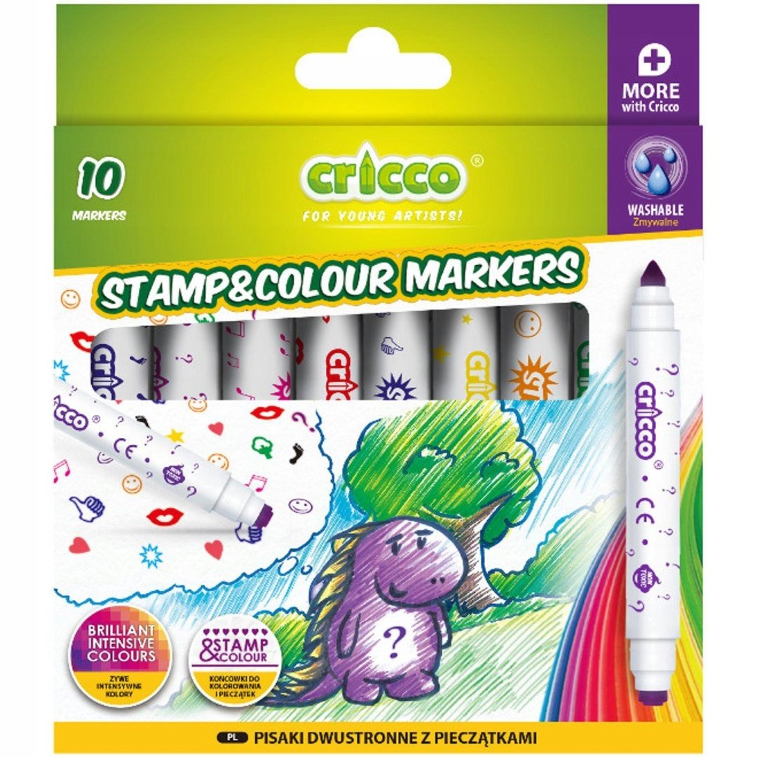 Pisaki Dwustronne Z Pieczątkami 10Kolorów Cricco Cr388K10 Bf - Cricco ...