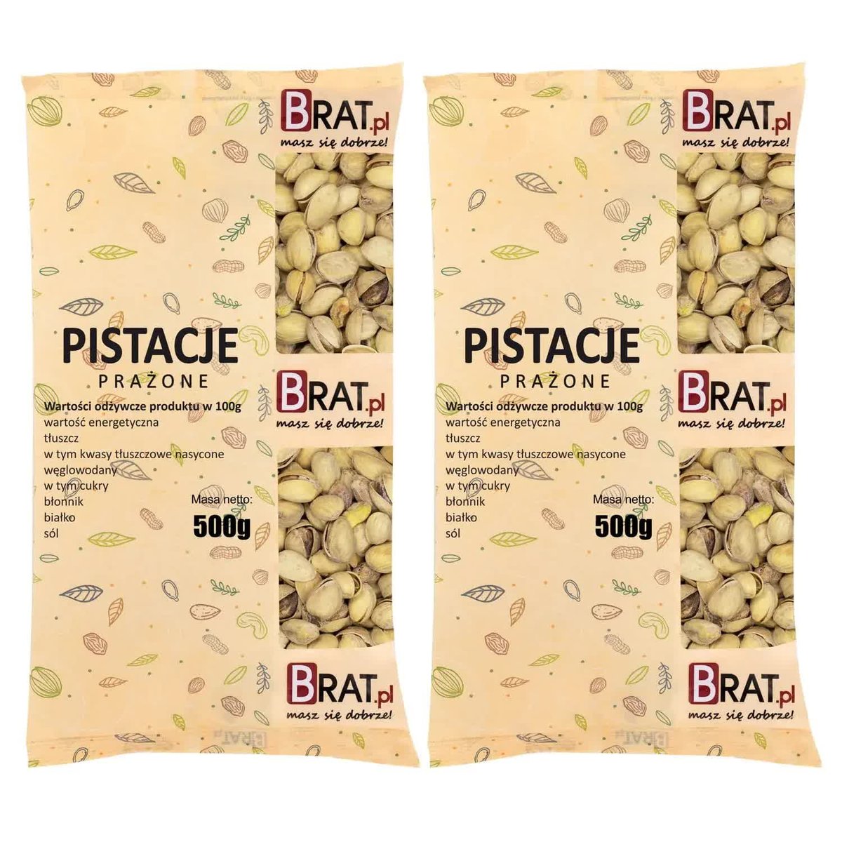 Pistacje Prażone 1Kg (2X500G) - BRAT.pl | Sklep EMPIK.COM