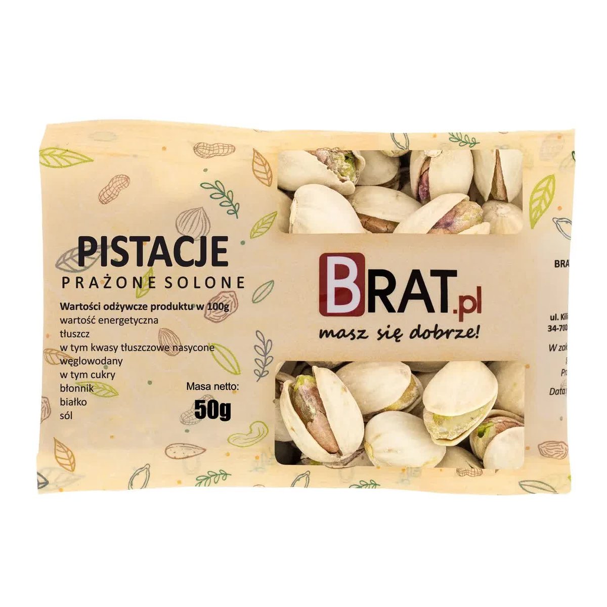 Pistacje Prażone Solone Zestaw 50G Orzechy Pistacjowe - Brat | Sklep ...