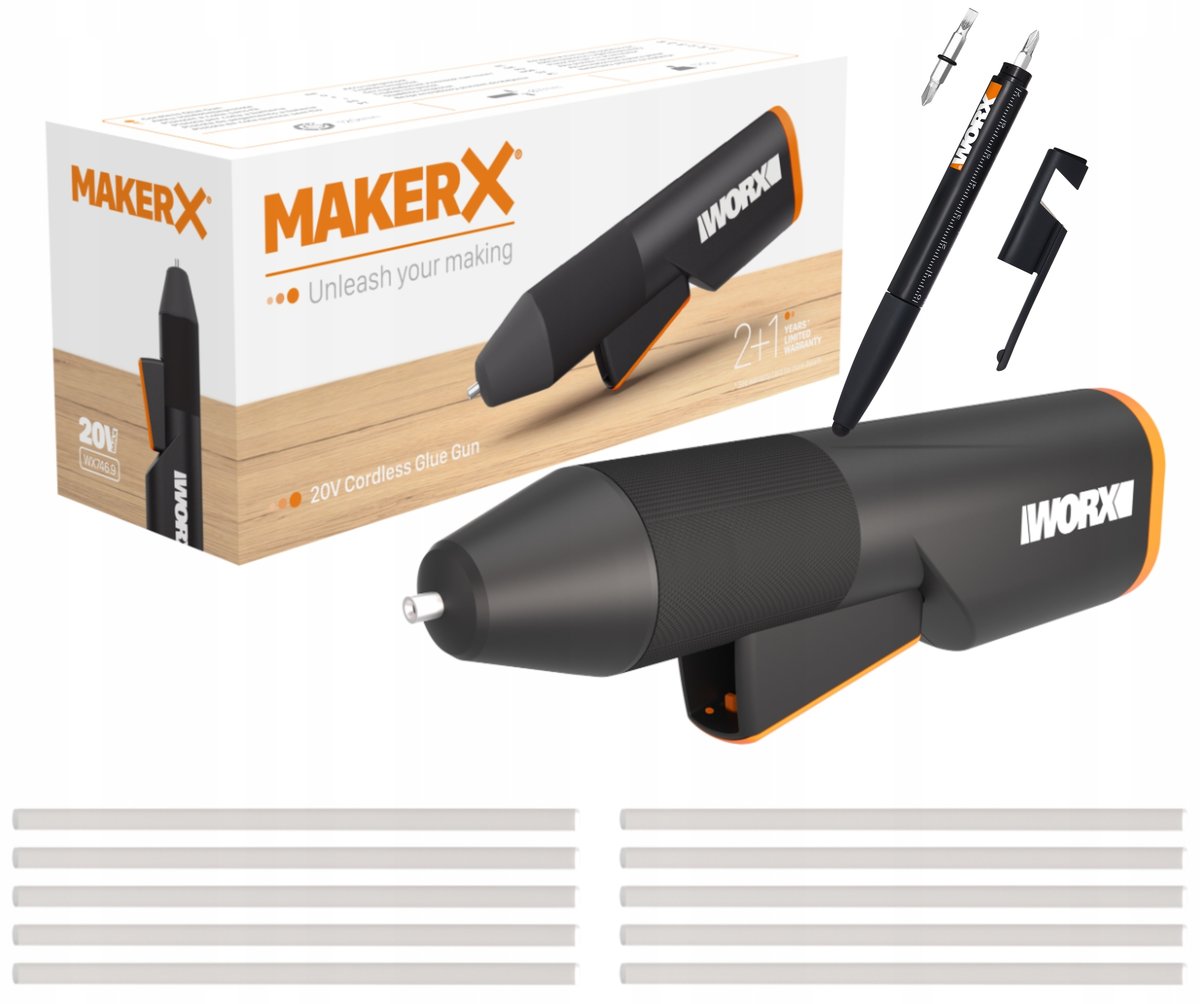Pistolet do kleju MakerX WORX WX746.9 + Długopis - WORX | Sklep EMPIK.COM