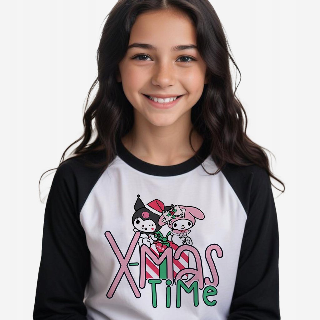 Piżama Czarna X-MAS TIME KUROMI Na Prezent Święta Mikołaj Wzory Rozm ...
