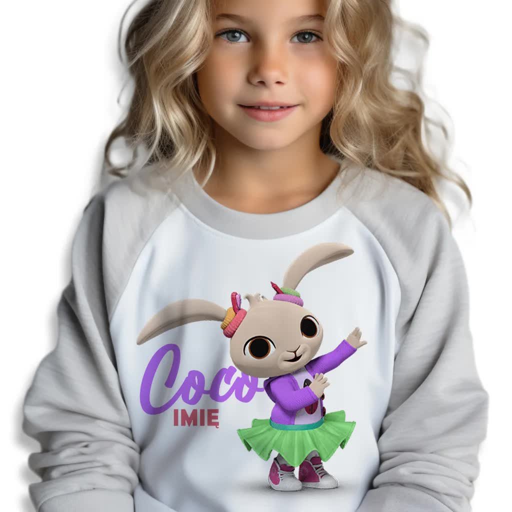 Piżama Dziecięca Szara BING COCO *IMIĘ* Bajka Króliczek Wzory - 98 cm ...