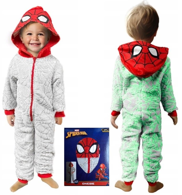Piżama Kigurumi Kombinezon Onesie Świecący Neon Spiderman Pająk 110/116 - Hopki | Przyjęcia i ...