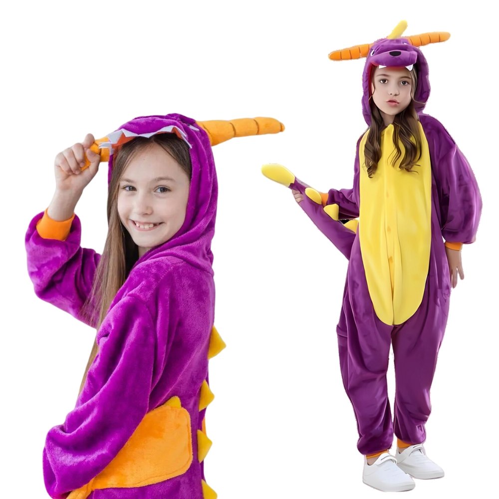 Piżama Onesie Kigurumi Kostium Przebranie Spyro Dzieci 125-135cm - nerd ...